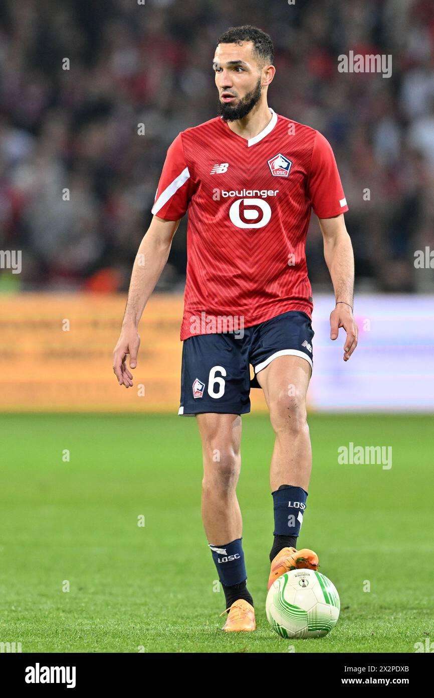 Nabil Bentaleb (6) of Lille pictured during the Uefa Conference League ...