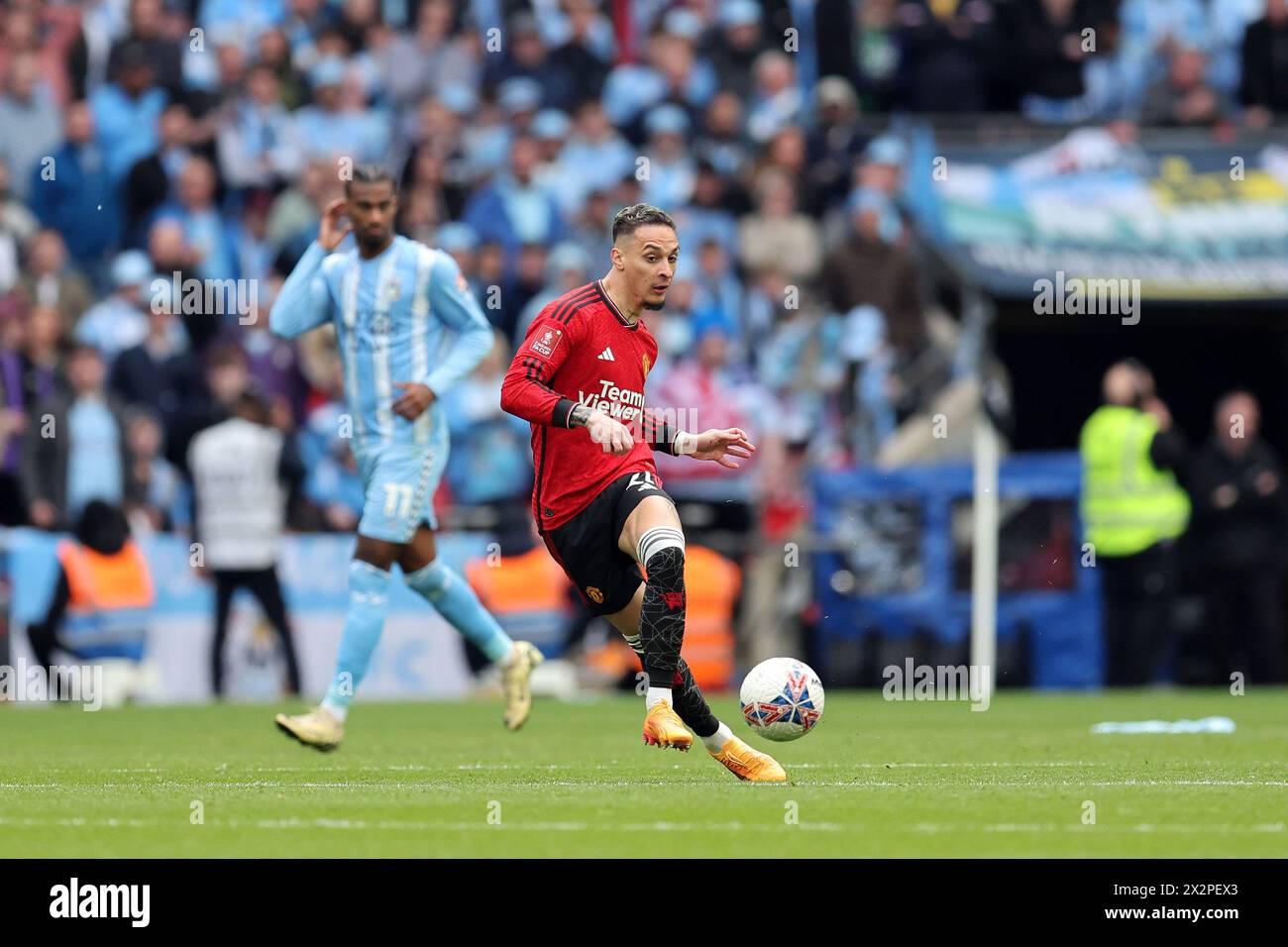 London, UK. 21st Apr, 2024. Antony of Manchester Utd in action. The ...