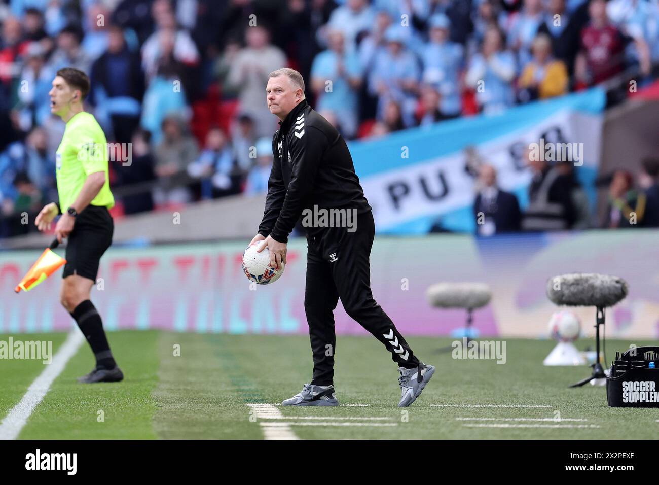 London, UK. 21st Apr, 2024. Mark Robins, the manager of Coventry City ...