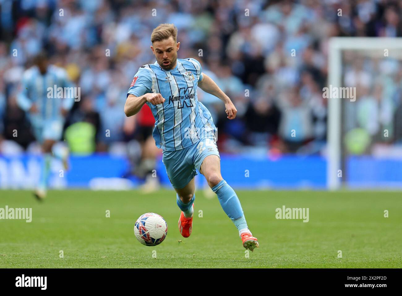 London, UK. 21st Apr, 2024. Matthew Godden of Coventry City in action ...