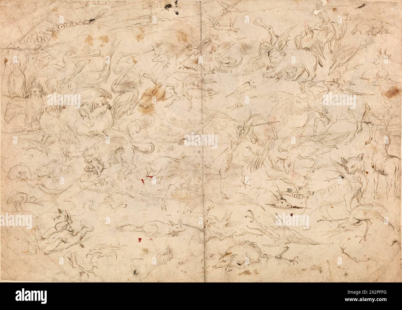 Hieronymus Bosch – Battle of the Birds and Mammals 20x29 Stock Photo ...