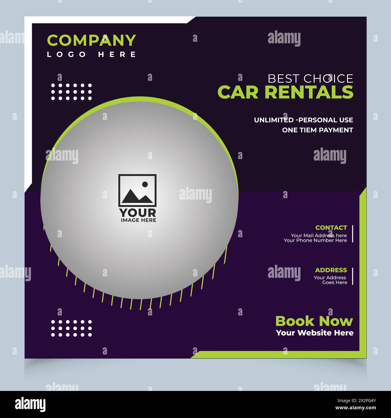 Automotive car rental banner for social media post template Stock ...
