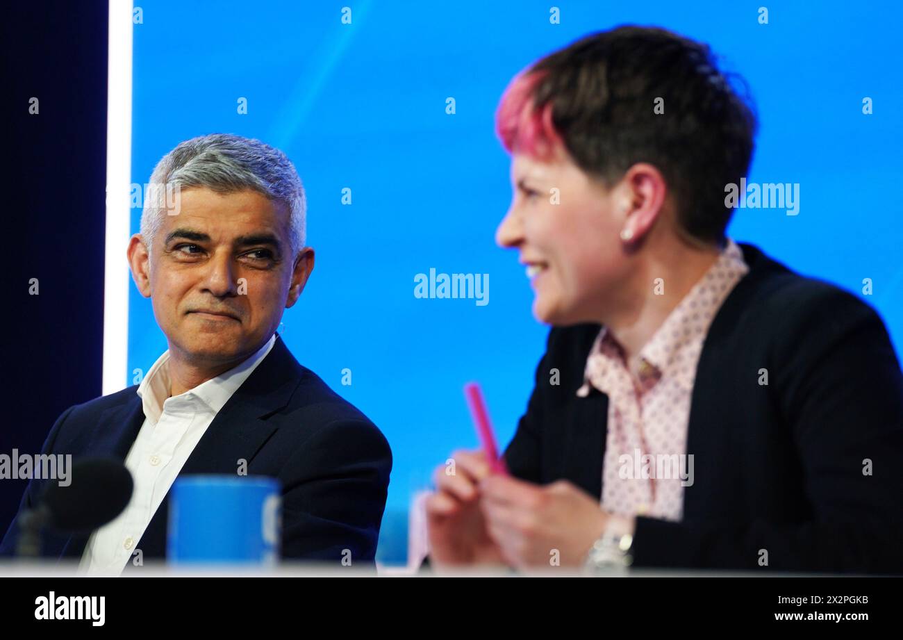 Current Mayor of London and Labour party candidate Sadiq Khan and Green ...