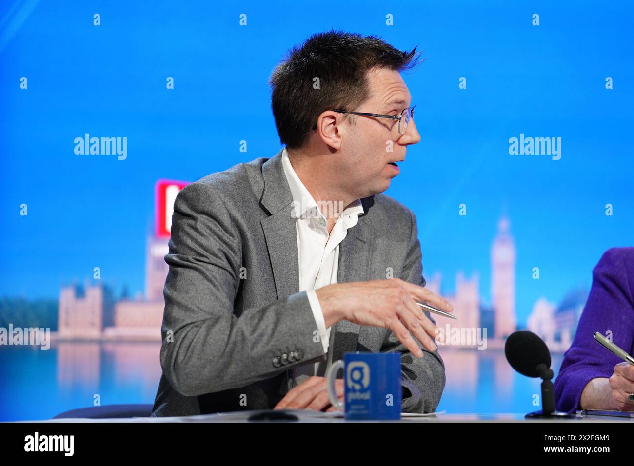 Liberal Democrat Mayoral candidate Rob Blackie during the LBC London ...