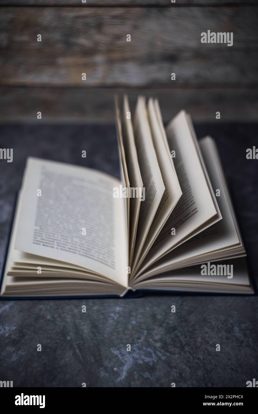 Open book on a marble background. High quality photo Stock Photo - Alamy
