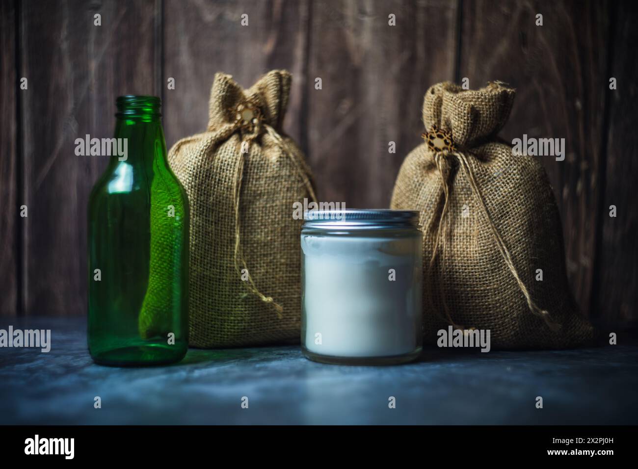 Subject photography - pouches and glass containers Stock Photo - Alamy