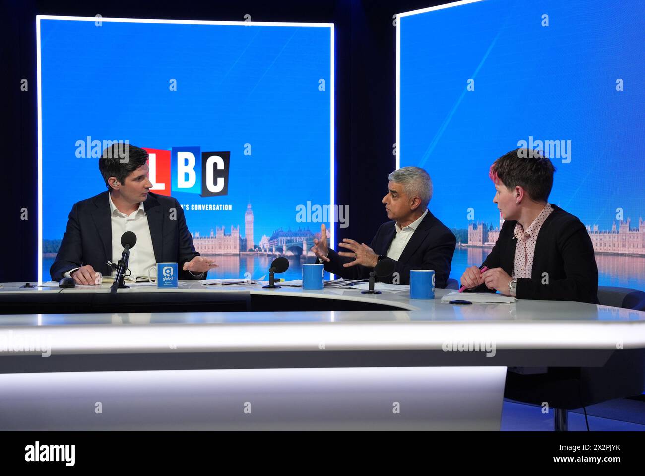 Current Mayor of London and Labour party candidate Sadiq Khan and Green ...