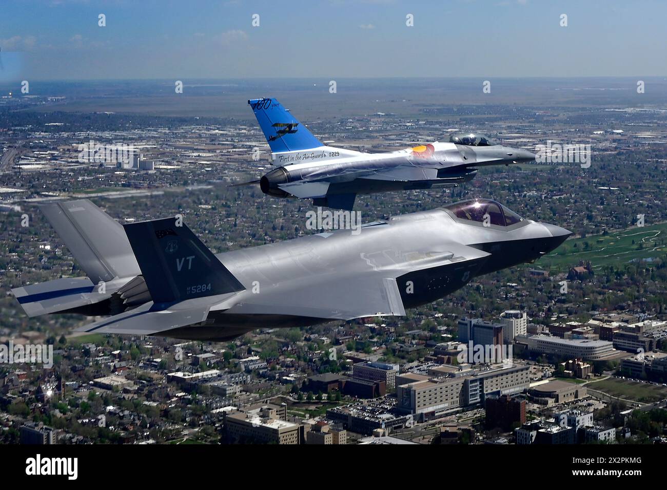 A U.S. Air Force F-16C Fighting Falcon, assigned to the 120th Fighter ...