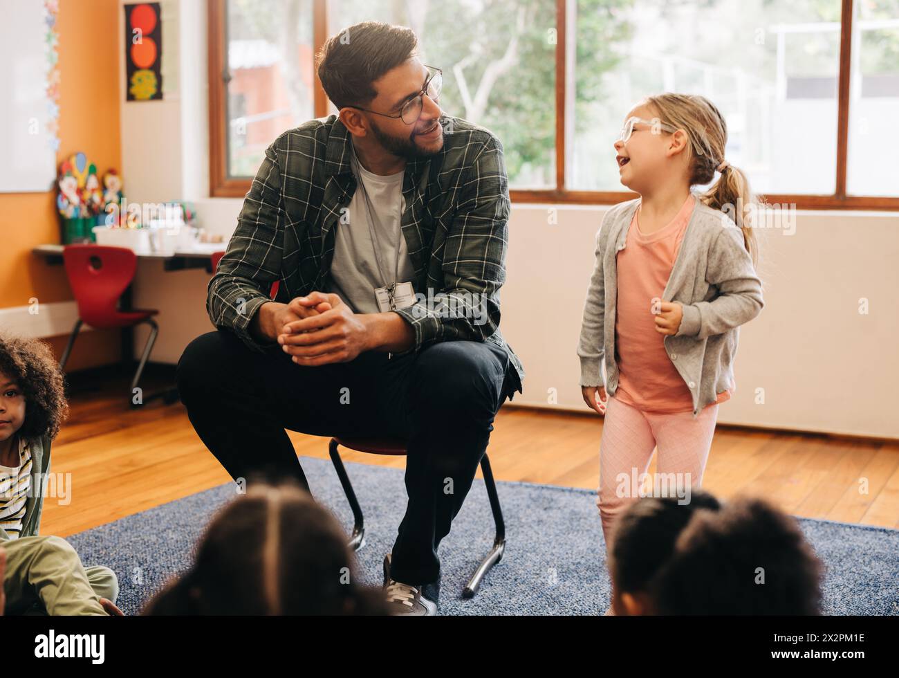 Are you ready to speak in front of the class? Confident little stands ...