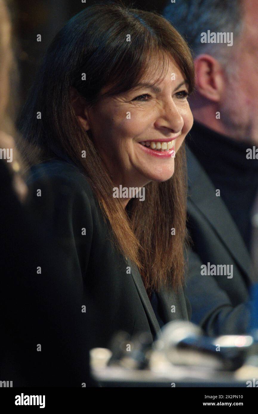 Paris, France. 23rd Apr, 2024. Mayor of Paris Anne Hidalgo during the ...