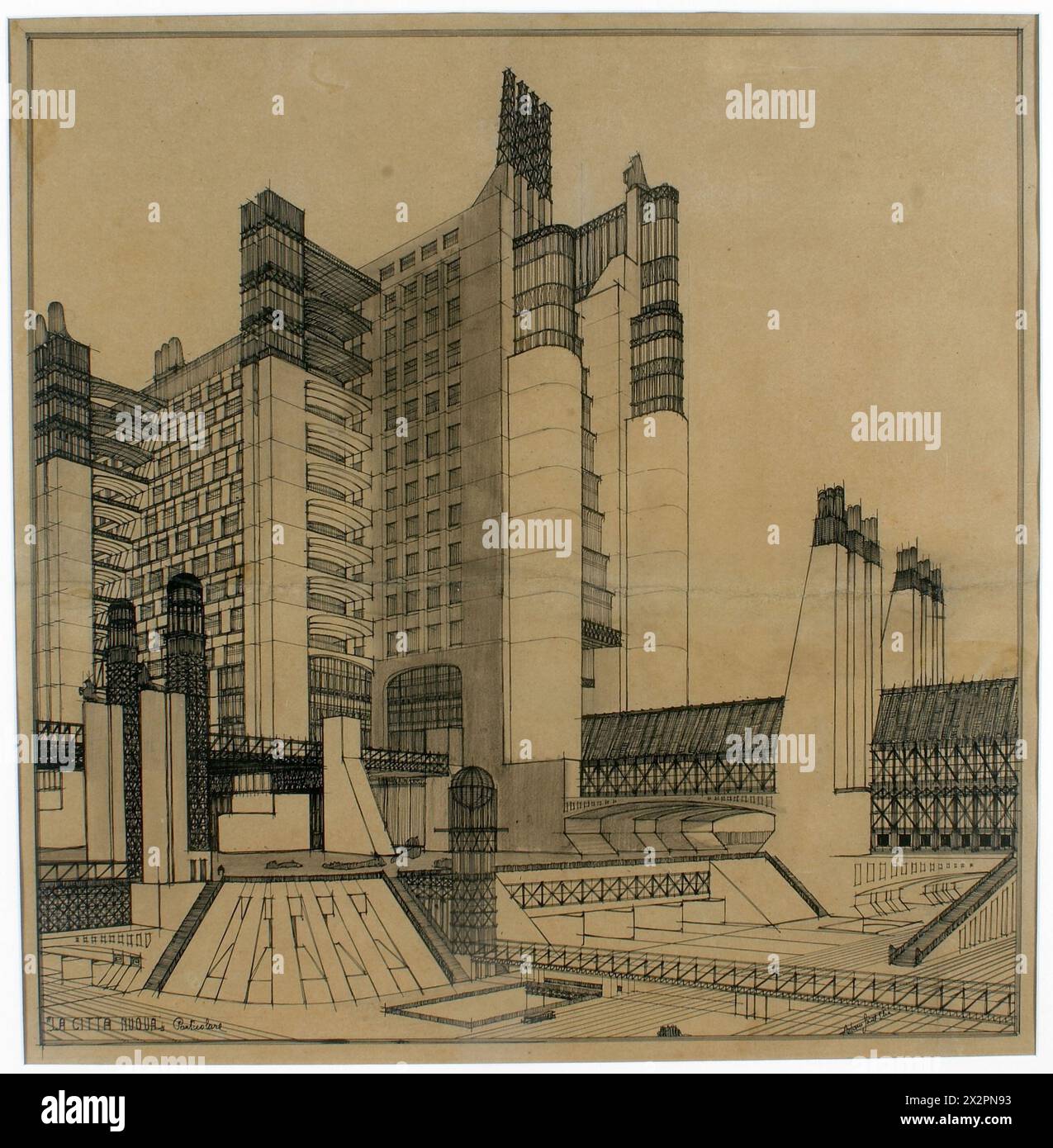 An example of Futurist architecture by Antonio Sant'Elia Stock Photo ...