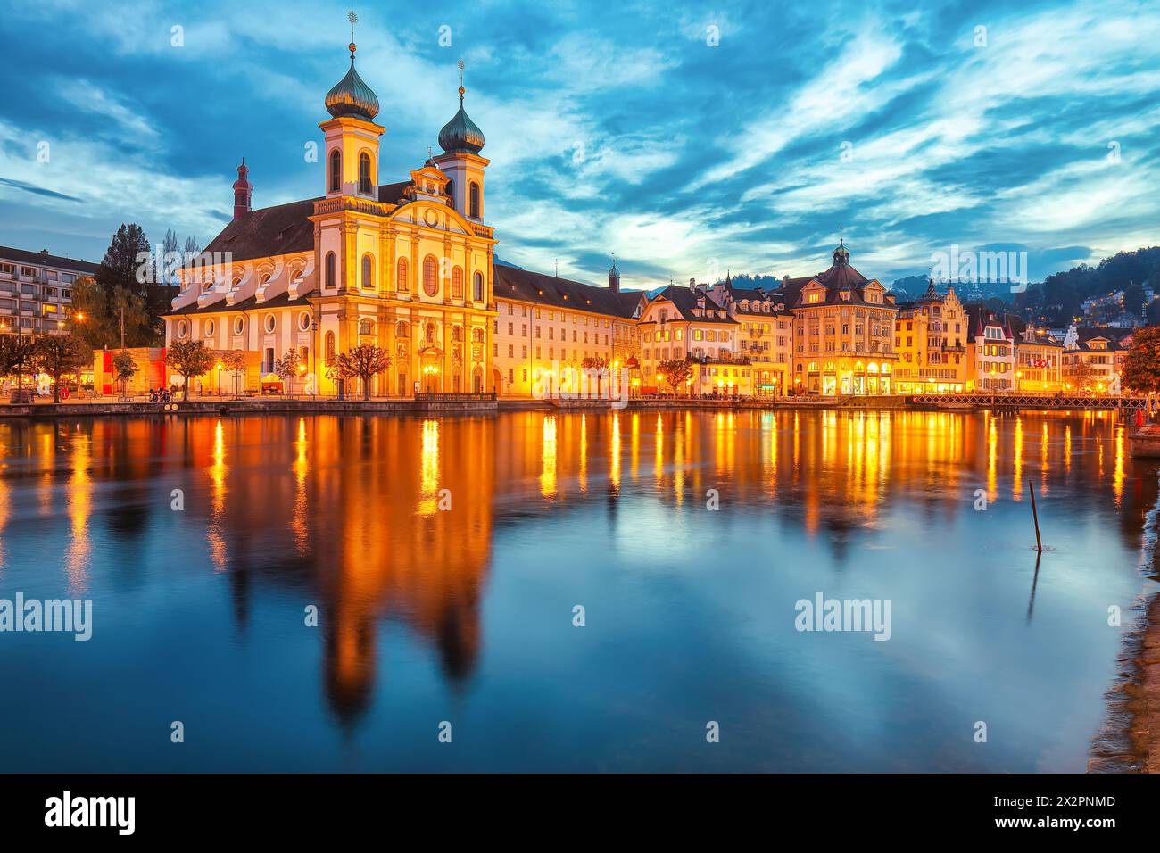 Marvelous historic city center of Lucerne with famous buildings and ...