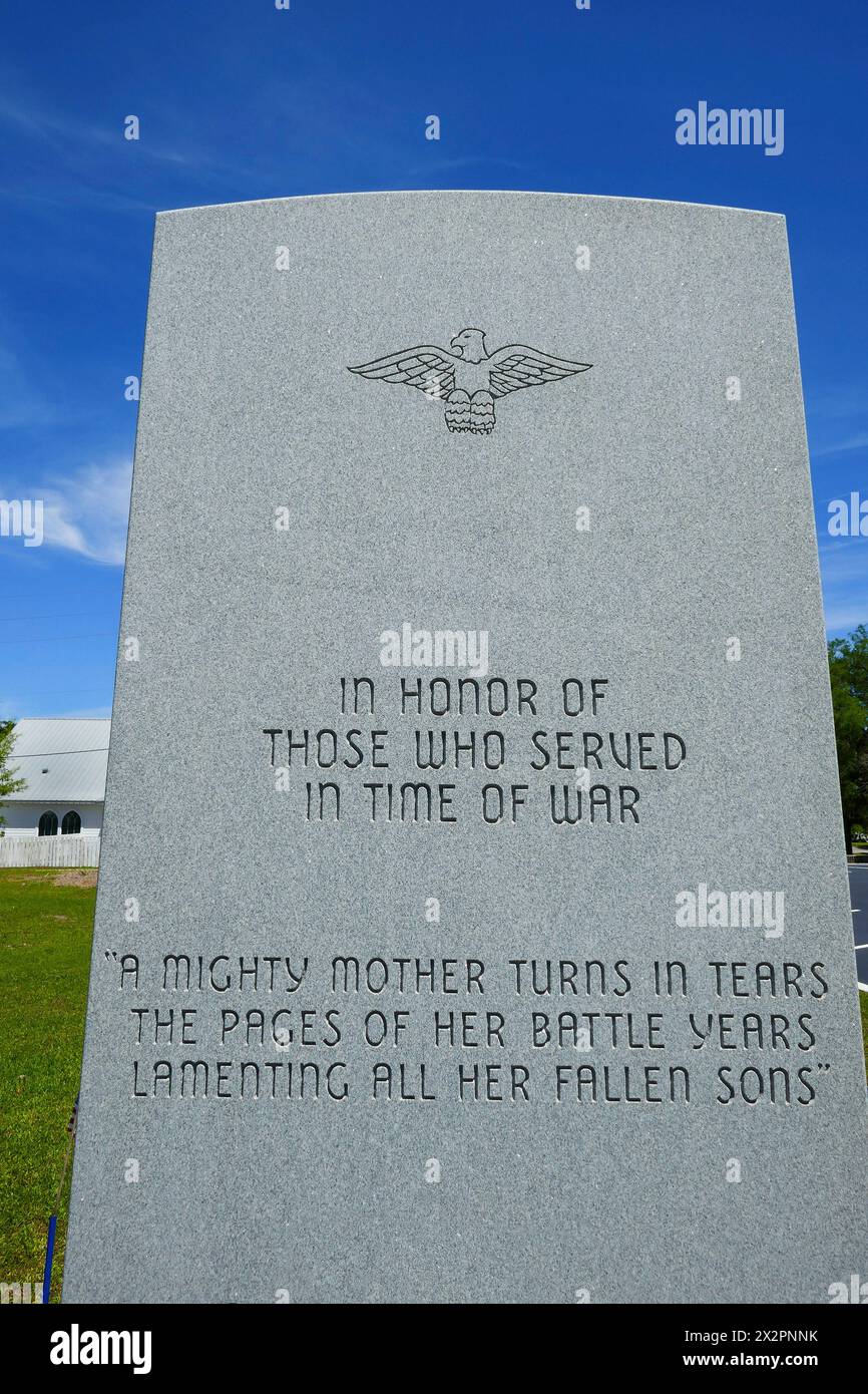War Memorial honoring those who served their country during times of ...
