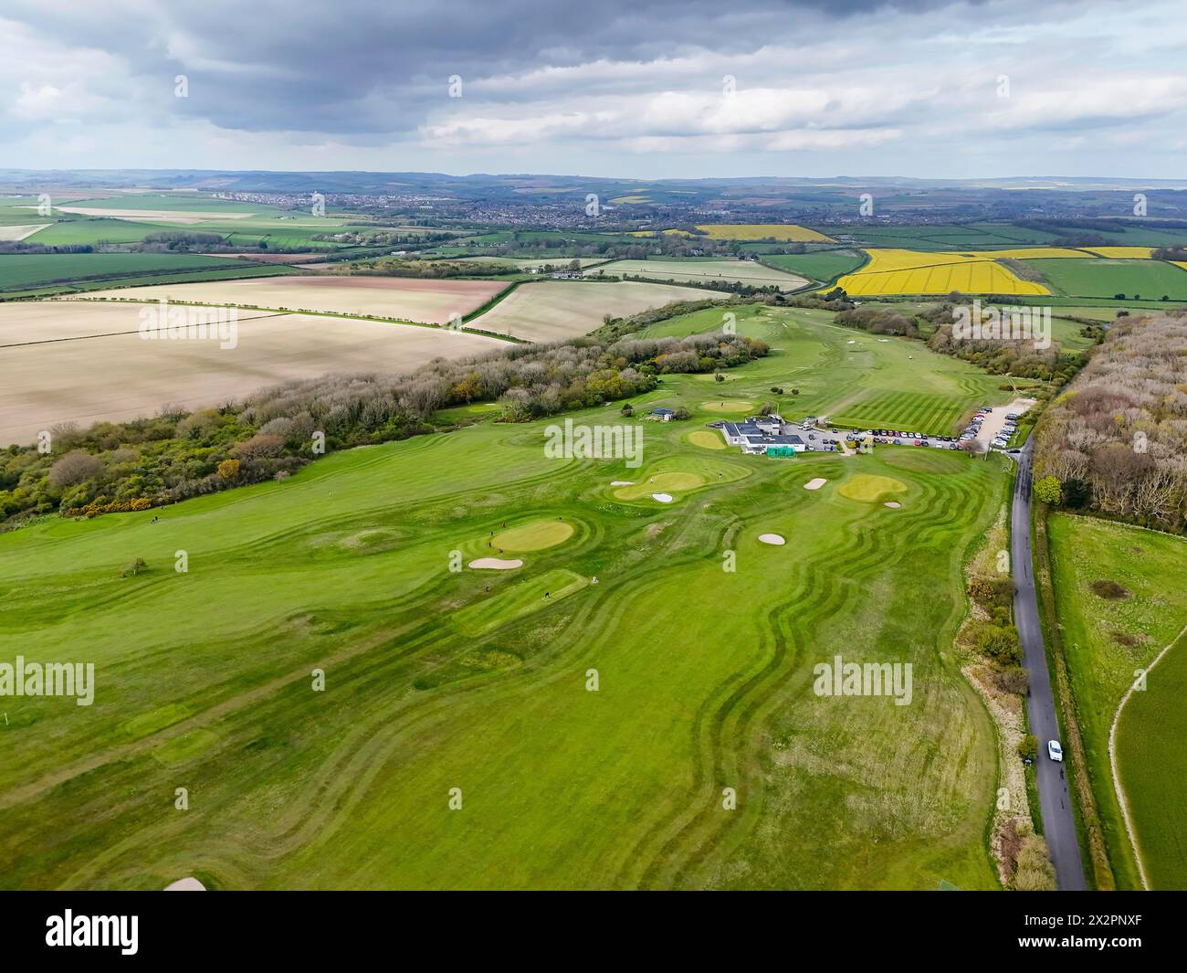 Dorchester, Dorset, UK. 23rd April 2024. UK Weather. Aerial view of ...