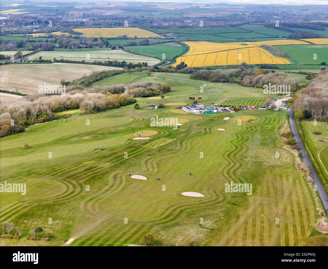Dorchester, Dorset, UK. 23rd April 2024. UK Weather. Aerial view of ...