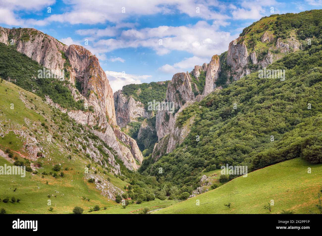 Amazing view of Turda Gorge (Cheile Turzii) natural reserve with marked ...