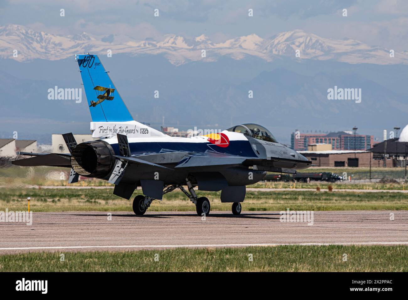 A U.S. Air Force F-16C Fighting Falcon, assigned to the 120th Fighter ...