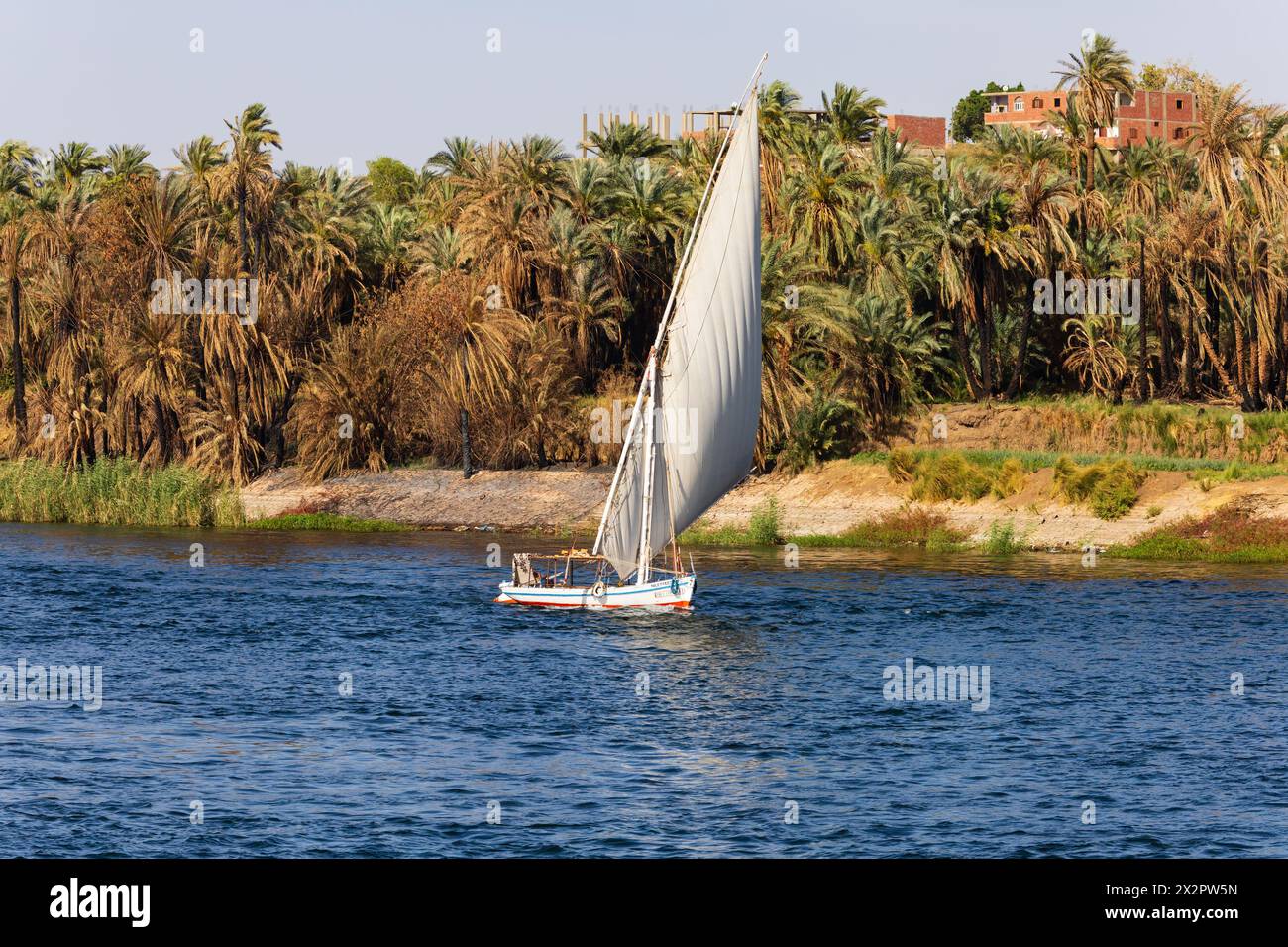 tourist felucca sailboat on the River Nile, Egypt Stock Photo - Alamy