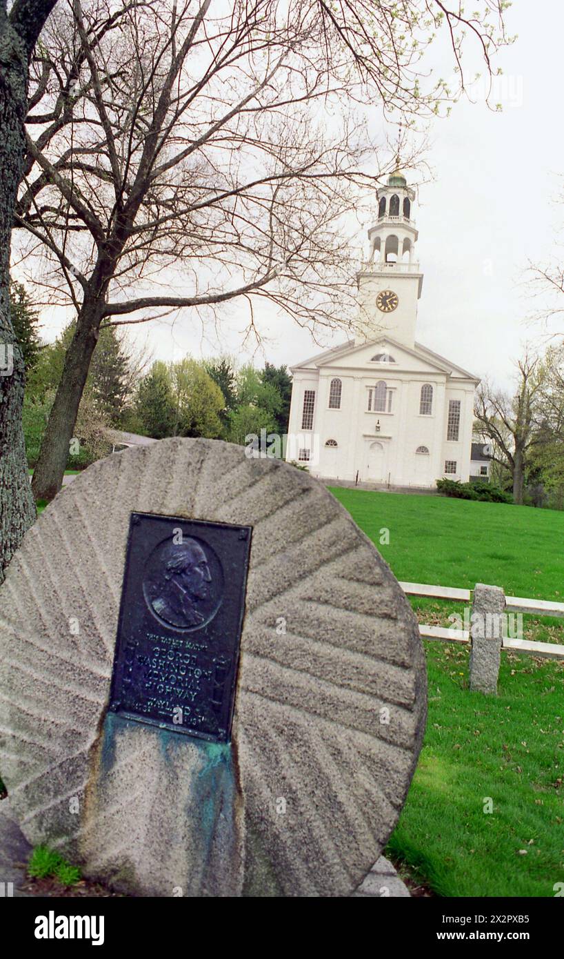 Wayland, MA, U.S.A., 1982. Stone marker for the George Washington ...
