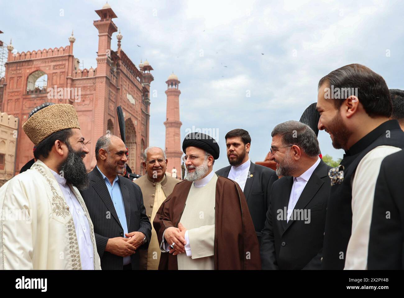 Lahore, Pakistan. 23rd Apr, 2024. Iranian President EBRAHIM RAISI (C ...