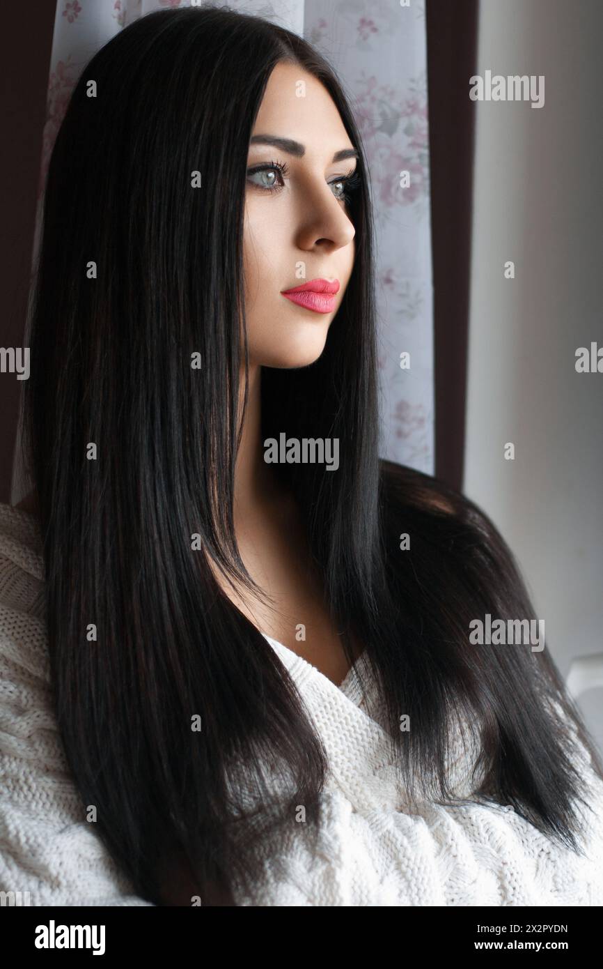 Beautiful girl with long hair hi-res stock photography and images - Alamy