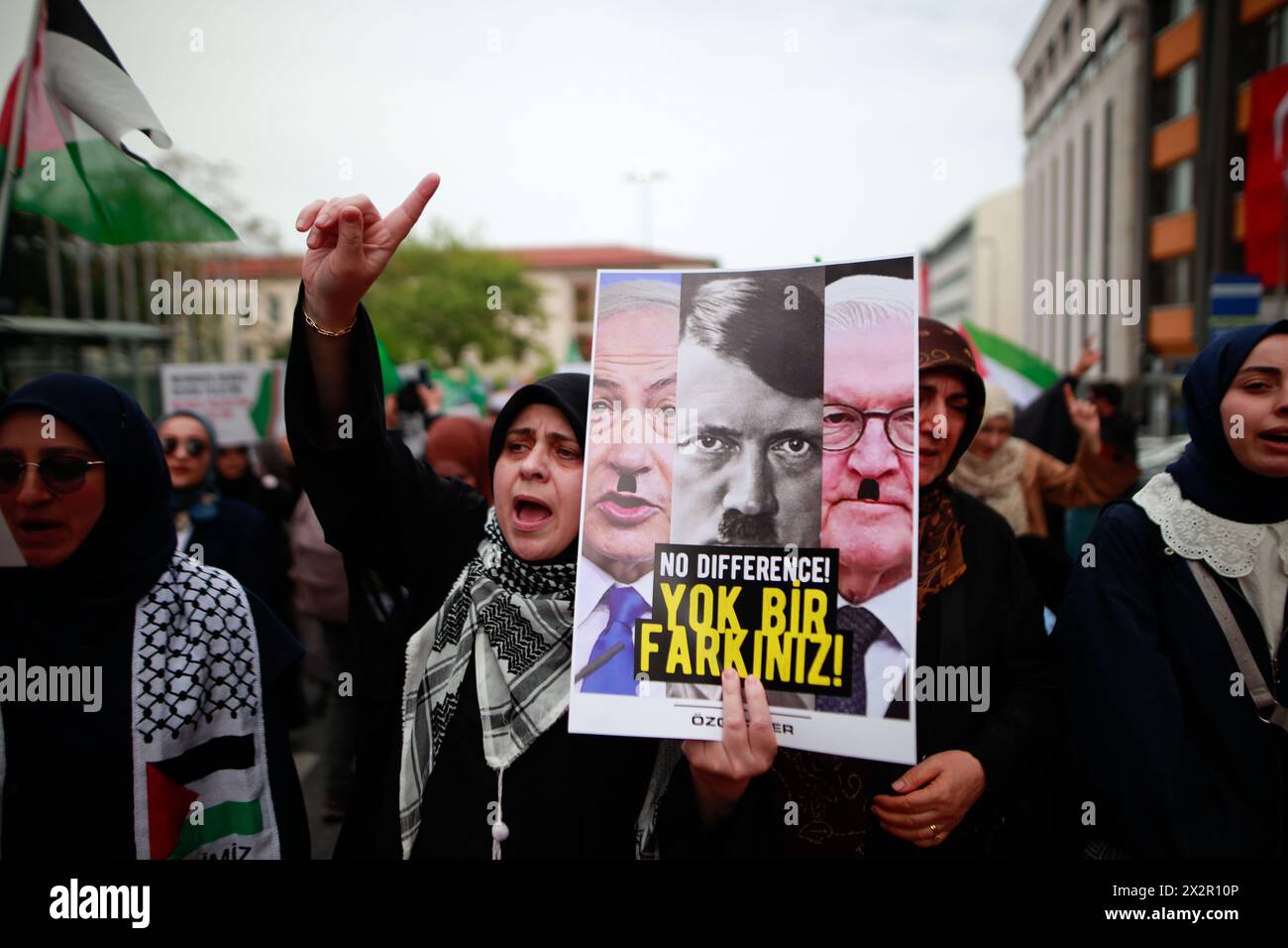 Istanbul, Istanbul, Turkey. 23rd Apr, 2024. Turkish demonstrators in ...