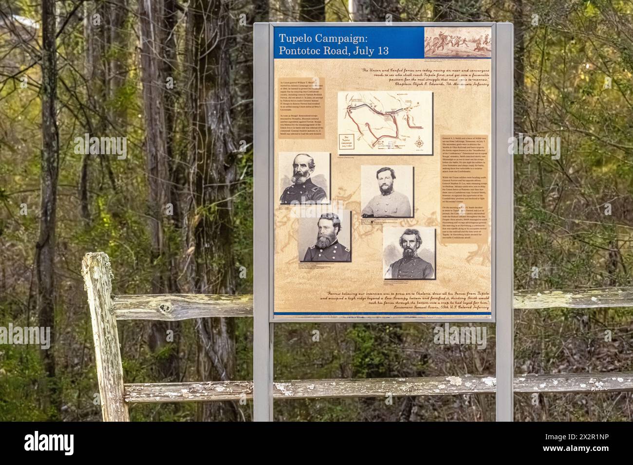 Historical marker sign for the American Civil War battle during the ...