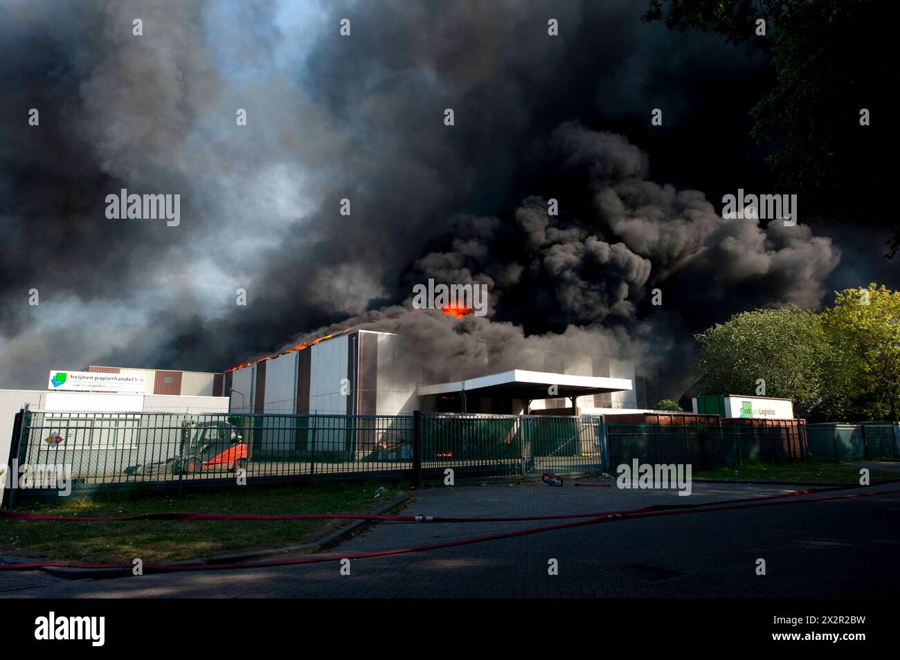 Huge Industrial Fire Huge Industrial Fire at a Paper Processing Factory ...