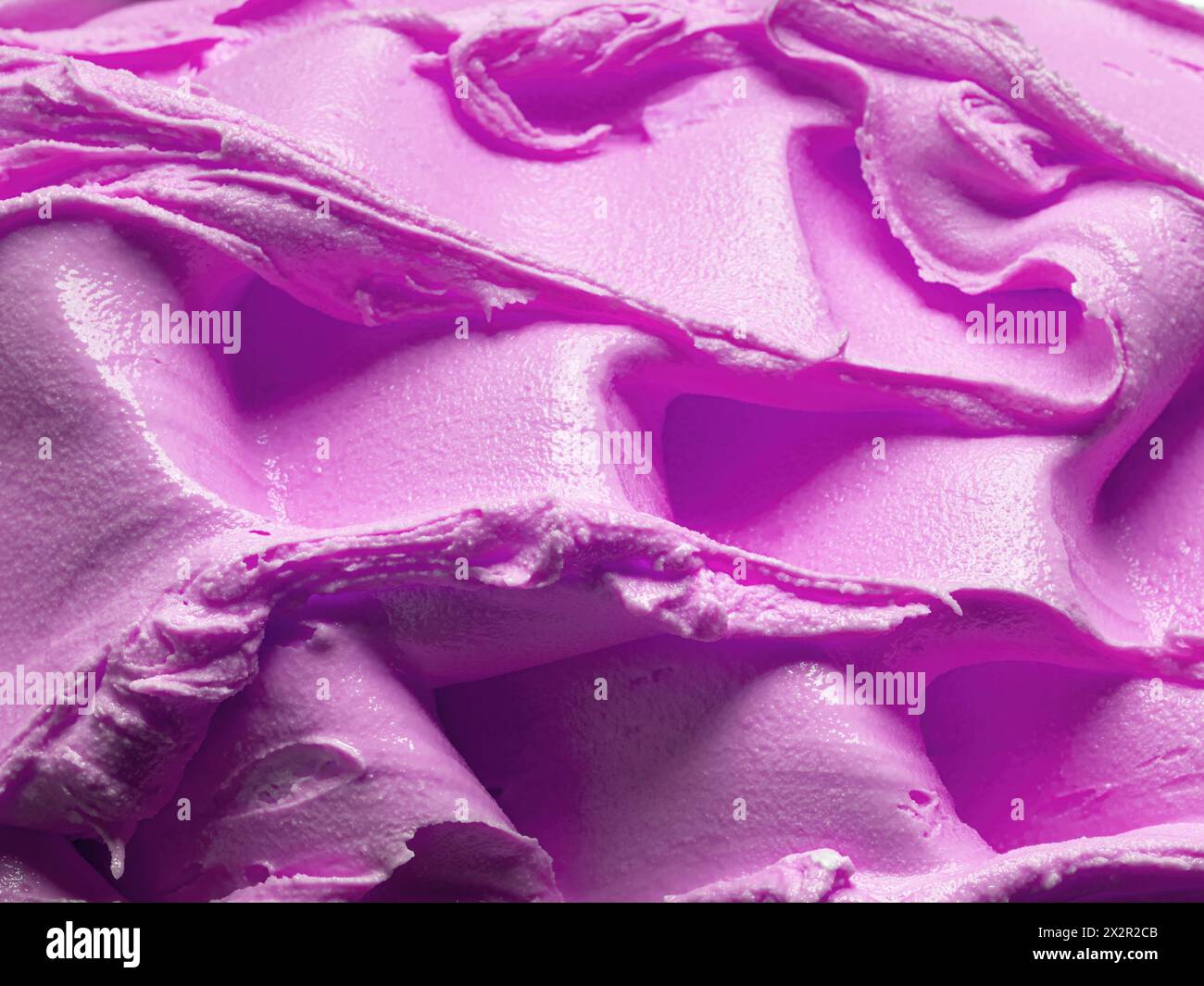 Frozen creamy bubble gum flavour gelato - full frame detail. Close up ...