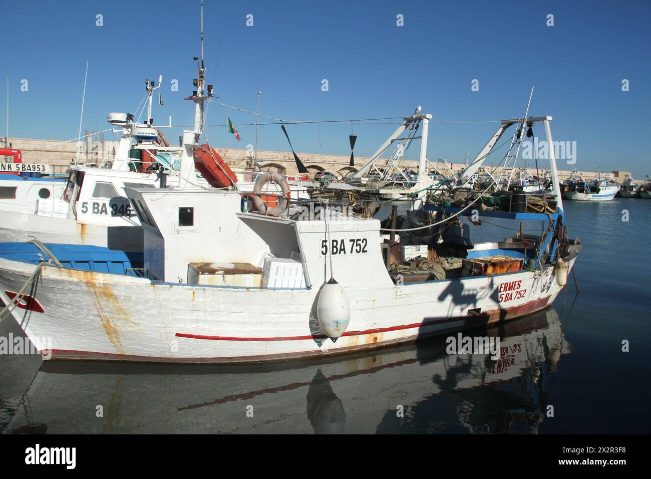 Mola di Bari, Italy. Boats in the marina Stock Photo - Alamy
