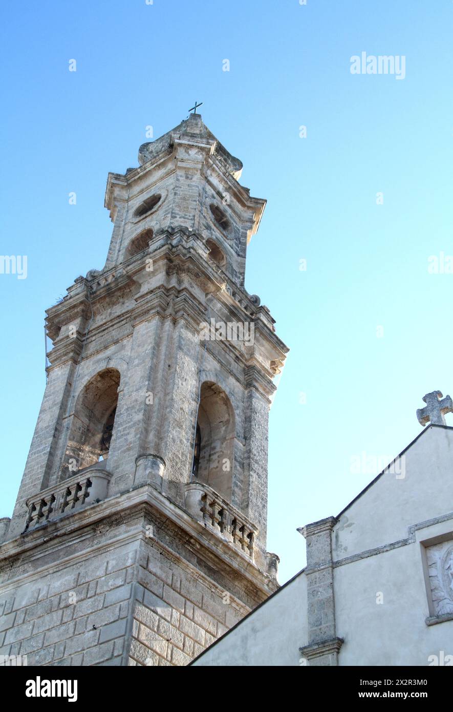 Mola di Bari, Italy. The bell tower of the 16th century Parrocchia S ...