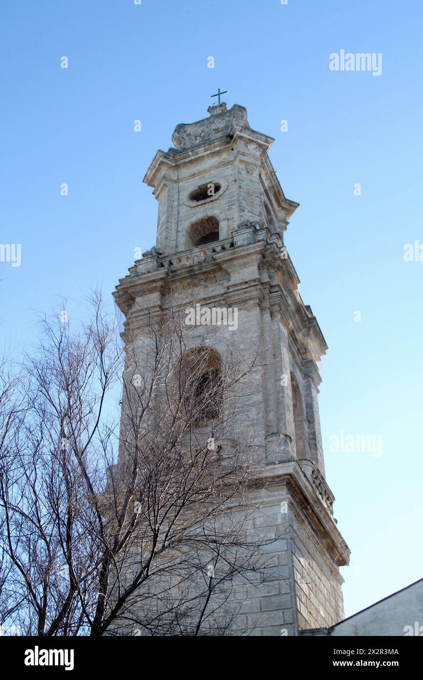 Mola di Bari, Italy. The bell tower of the 16th century Parrocchia S ...