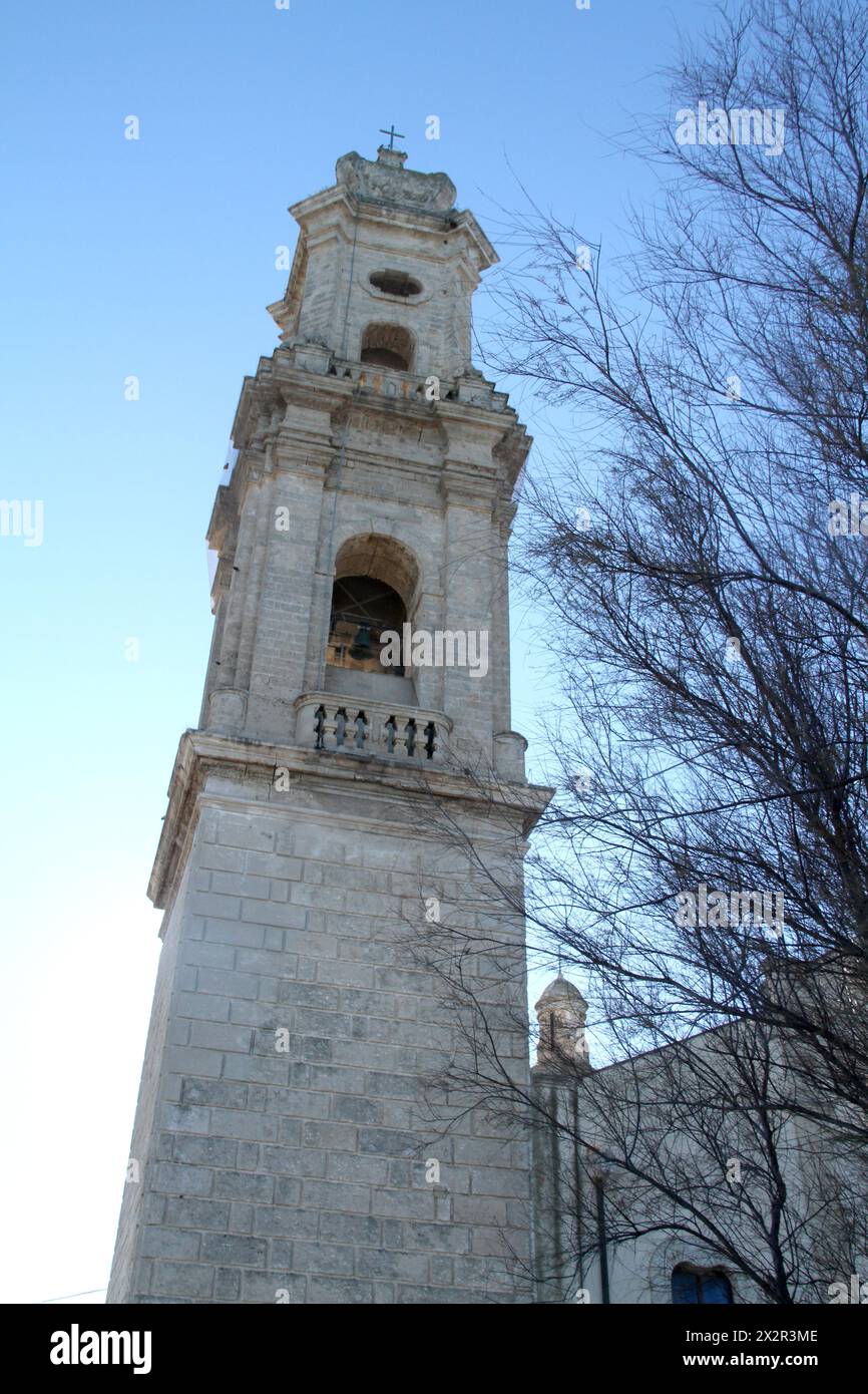 Mola di Bari, Italy. The bell tower of the 16th century Parrocchia S ...