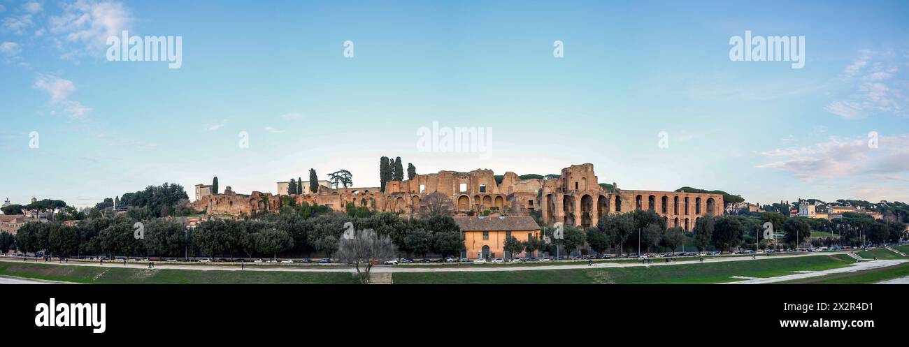 External overall view of the structures of the Roman Forum from the ...
