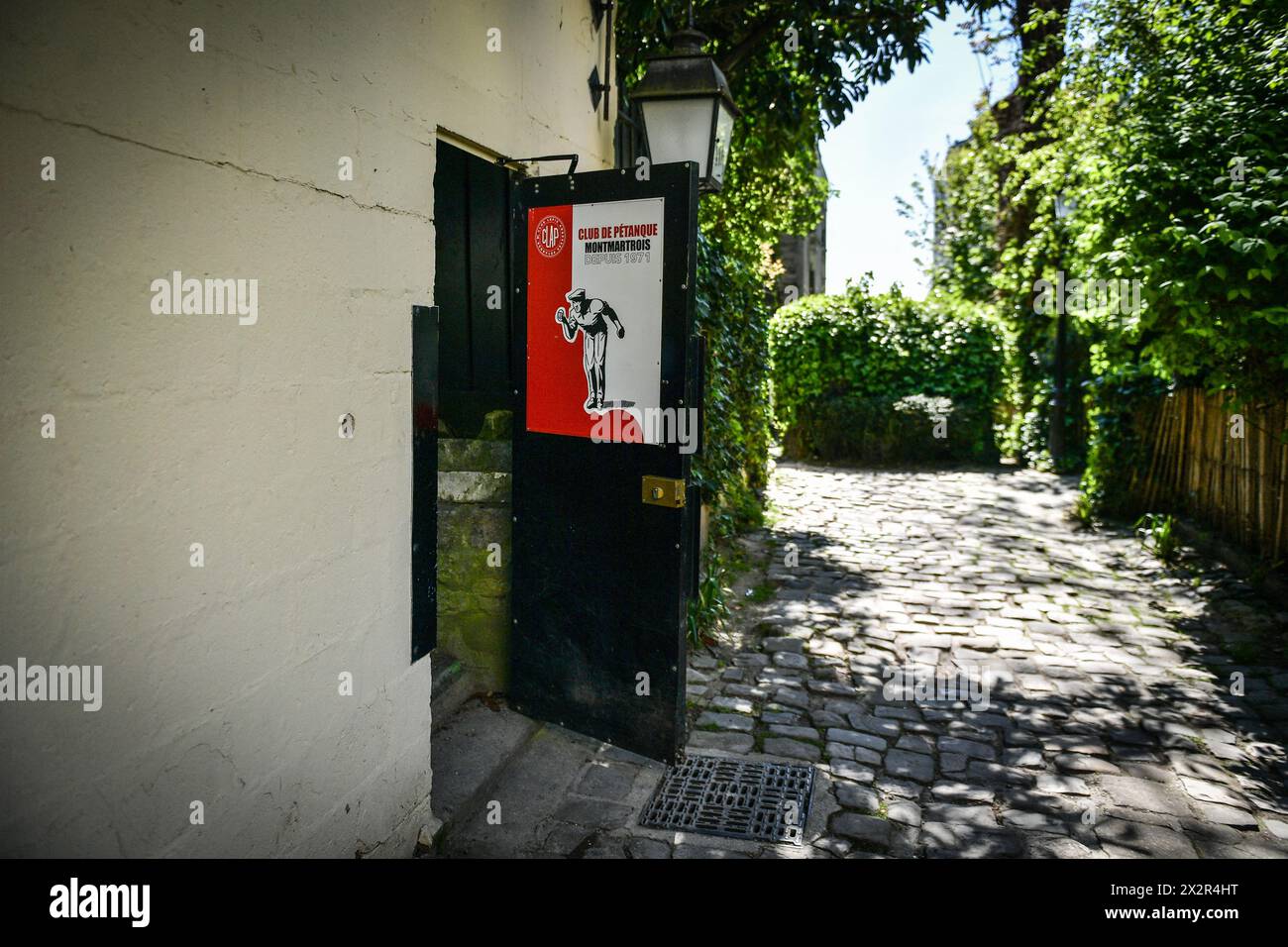 Paris on April 23, 2024.This photograph shows the entrance of the Lepic ...