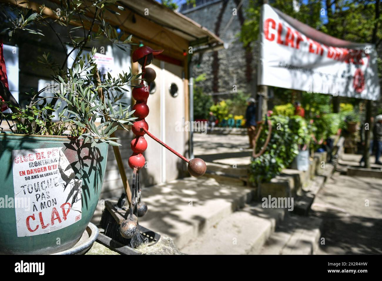 Paris on April 23, 2024.This photograph shows a sticker reading “Do not ...