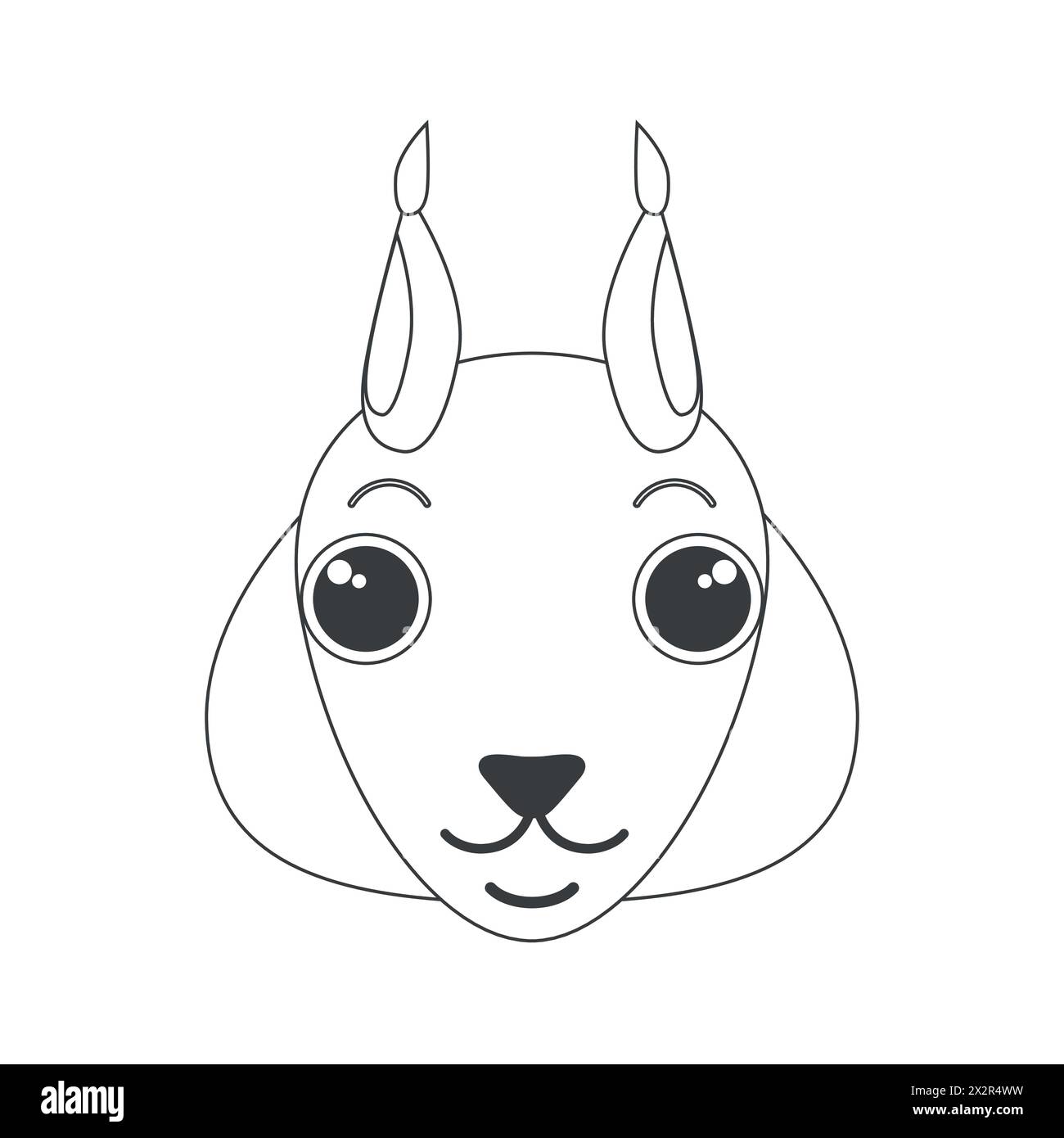 Cute squirrel face, forest wild animals head of simple shape vector ...