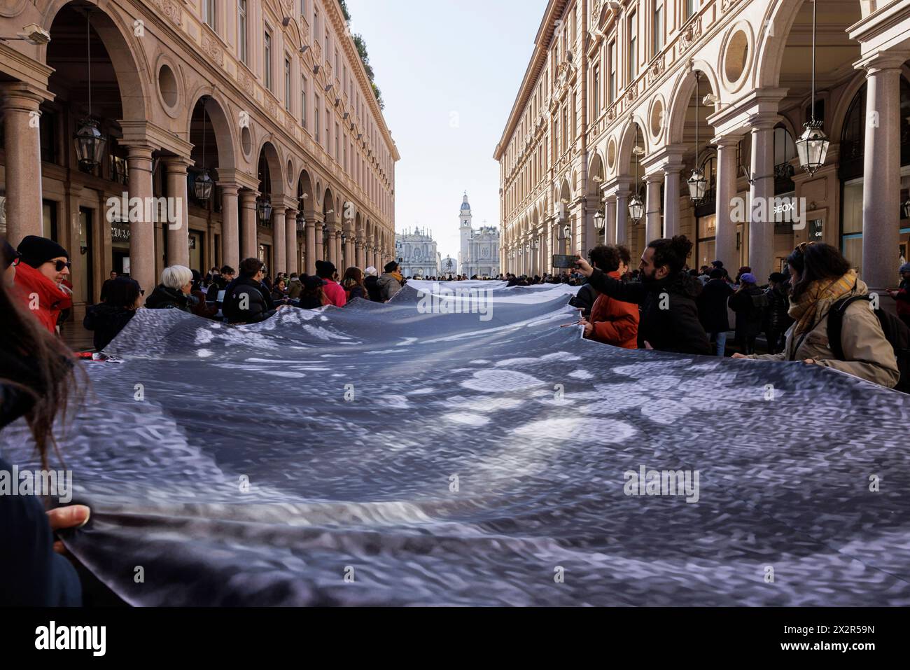 Public art performance by the artist JR (Jen Rene) created on the ...
