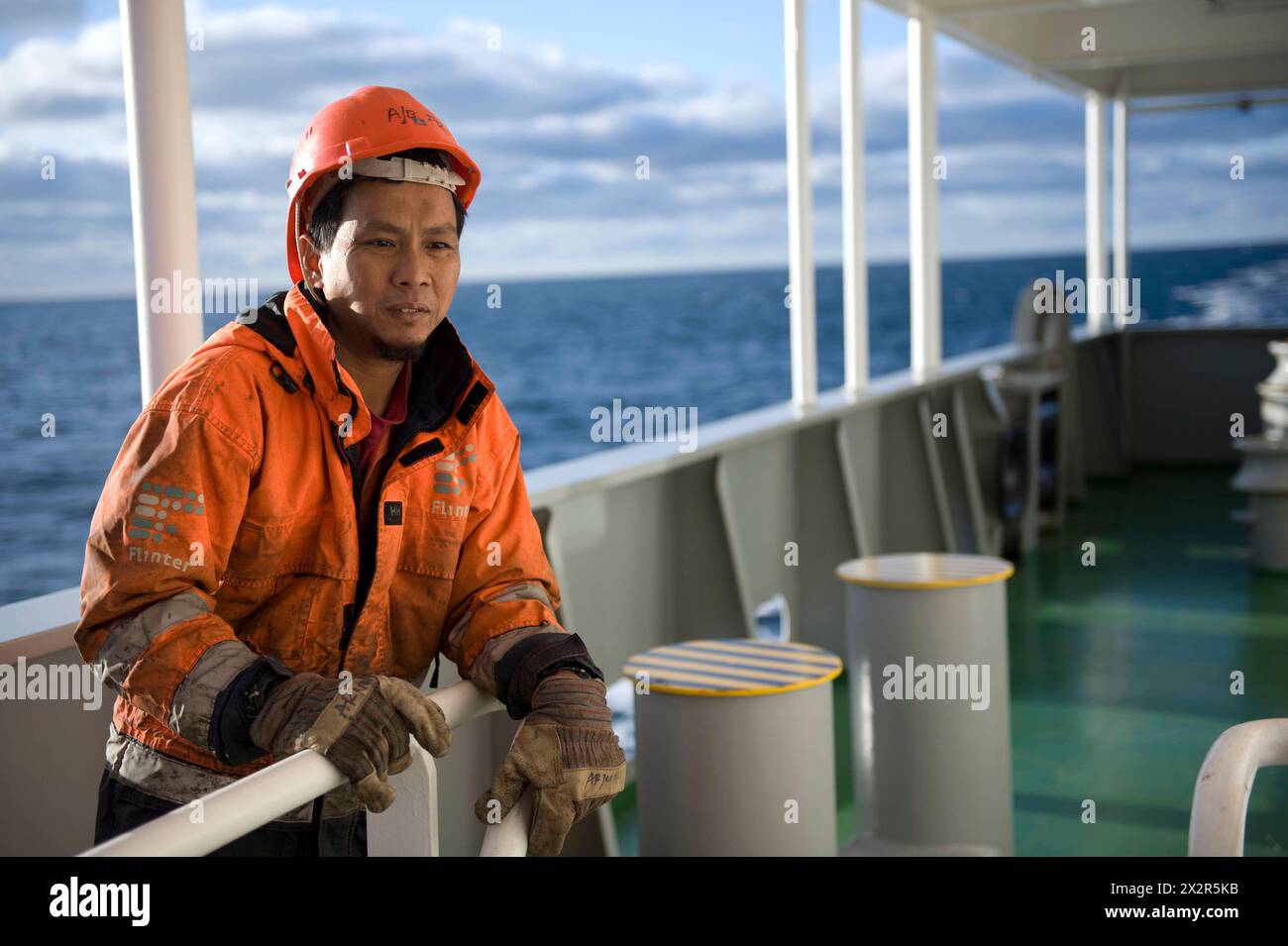 Able Seasman on Deck Able Seaman from the Philippines on Deck of ...