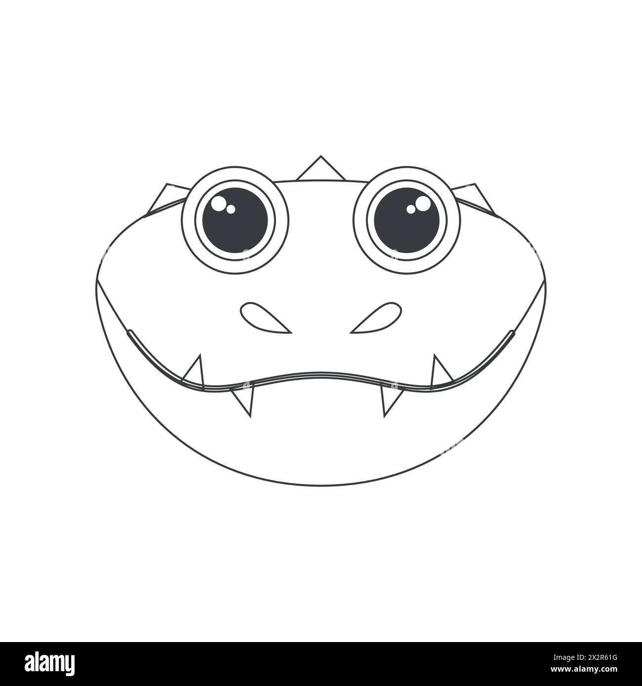 Cute snake face, dangerous serpent animal head of simple shape vector ...