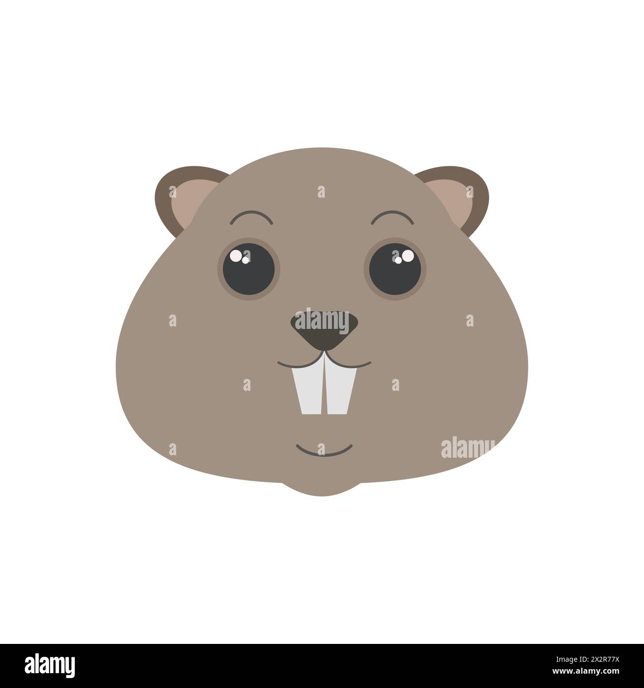 Cute beaver face, portrait of comic furry forest animal mascot for ...