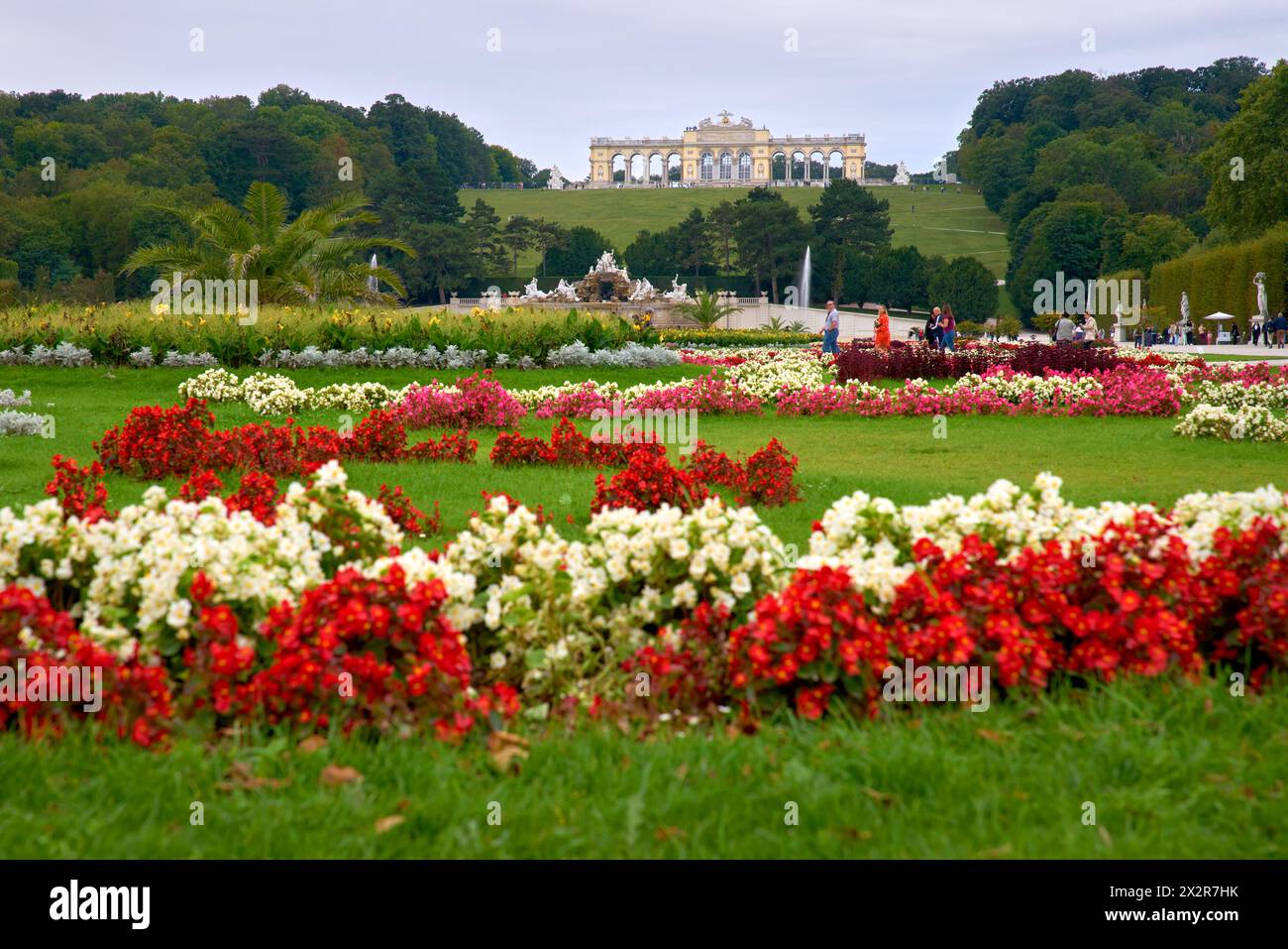 Vienna, Austria – September 25, 2023 Schoenbrunn Flowers Neptune ...