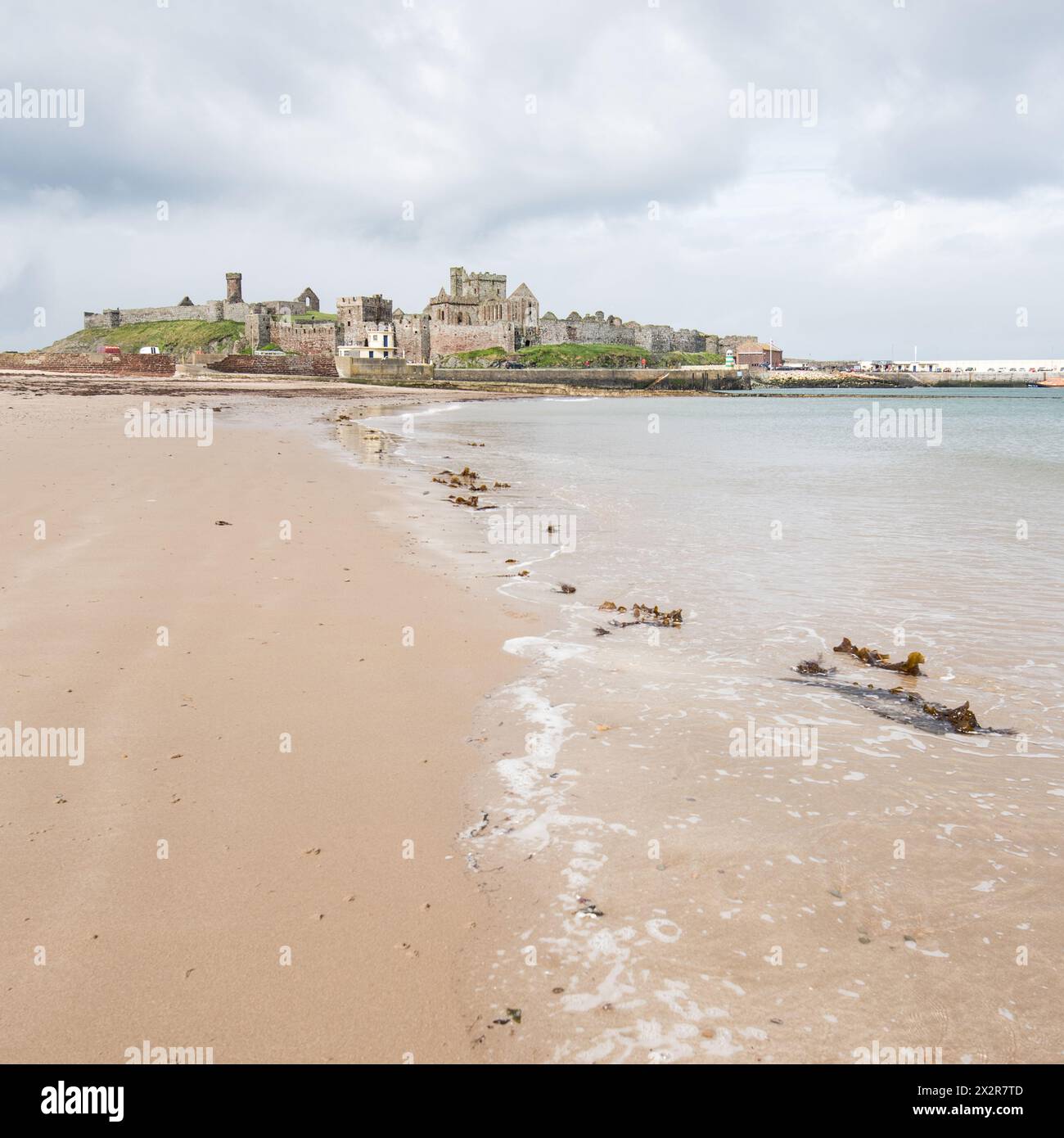 11th Century Peel Castle on the Isle of Man stands on St Patrick's Isle ...