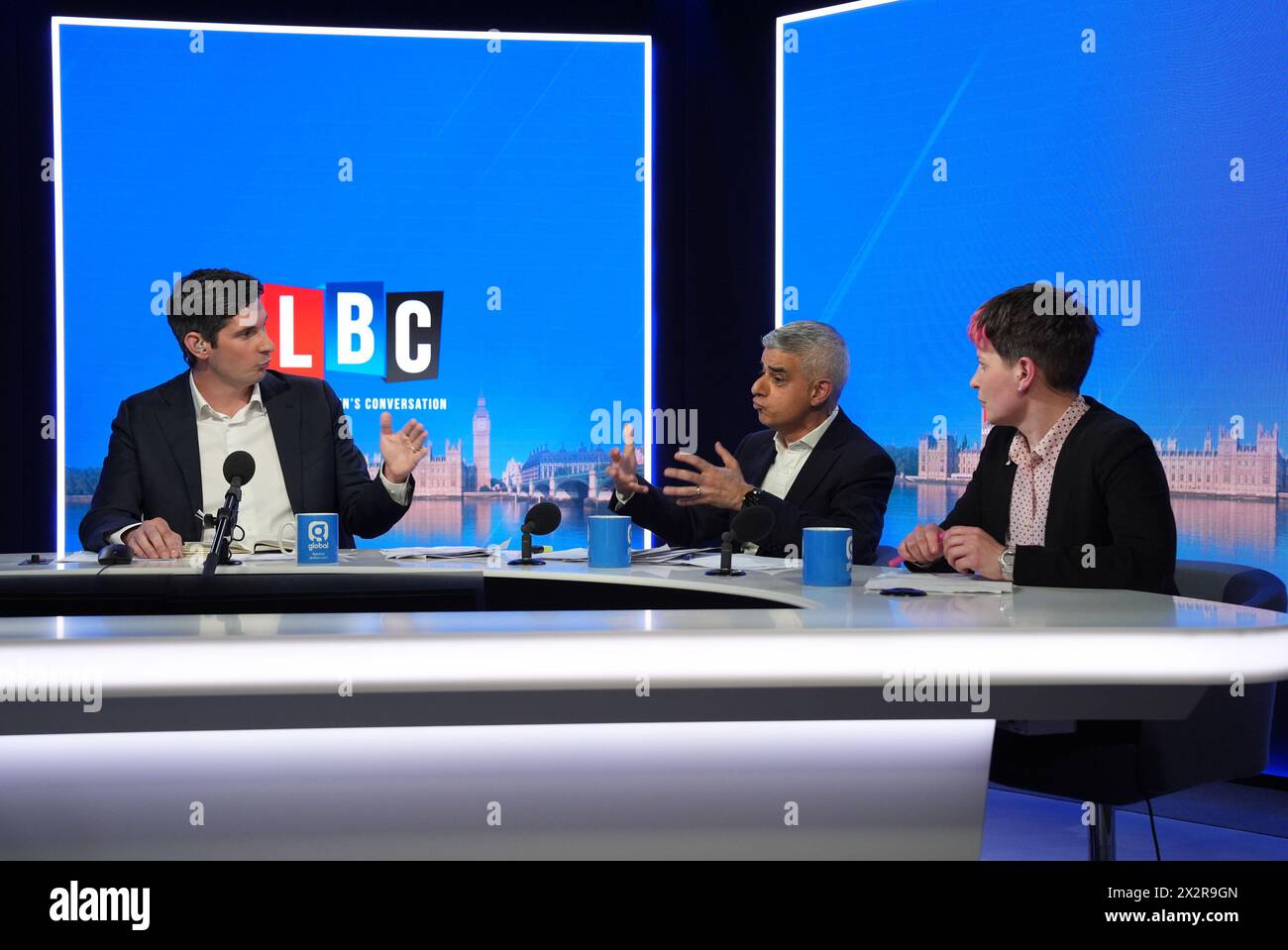 Current Mayor of London and Labour party candidate Sadiq Khan and Green ...