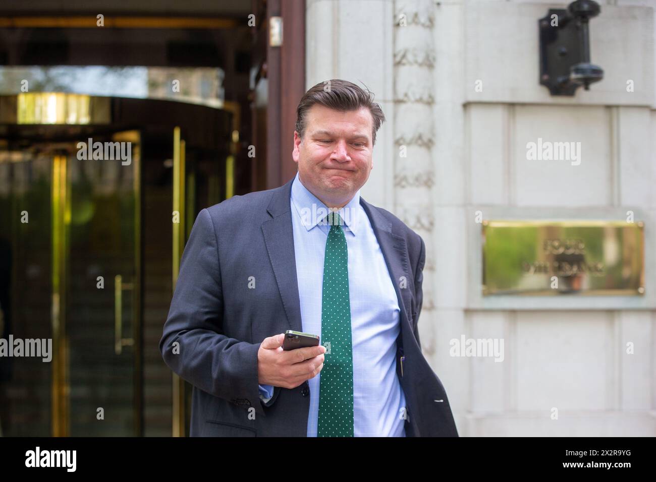 London, England, UK. 23rd Apr, 2024. JAMES HEAPPEY is seen in ...