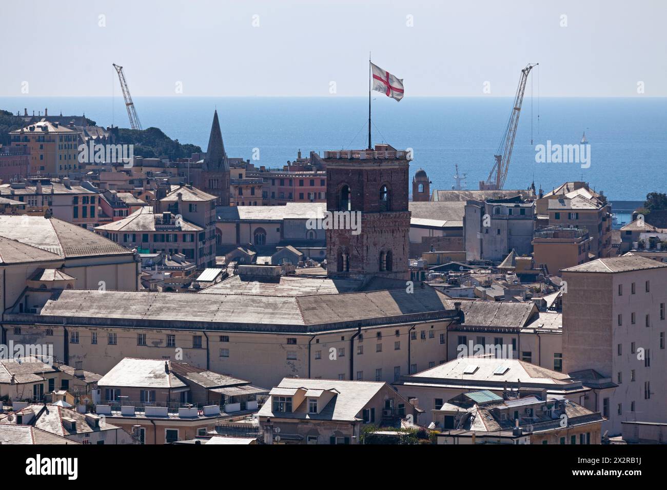 Genoa, Italy - March 29 2019: Aerial view of the Doge's Palace (Italian ...