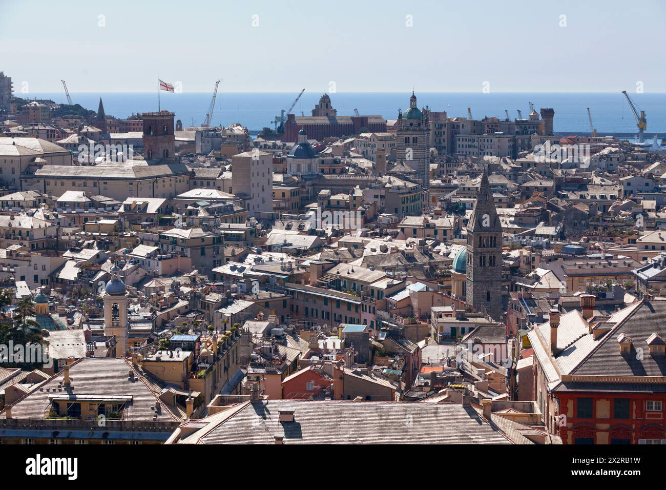 Genoa, Italy - March 29 2019: Aerial view of the Santa Maria delle ...