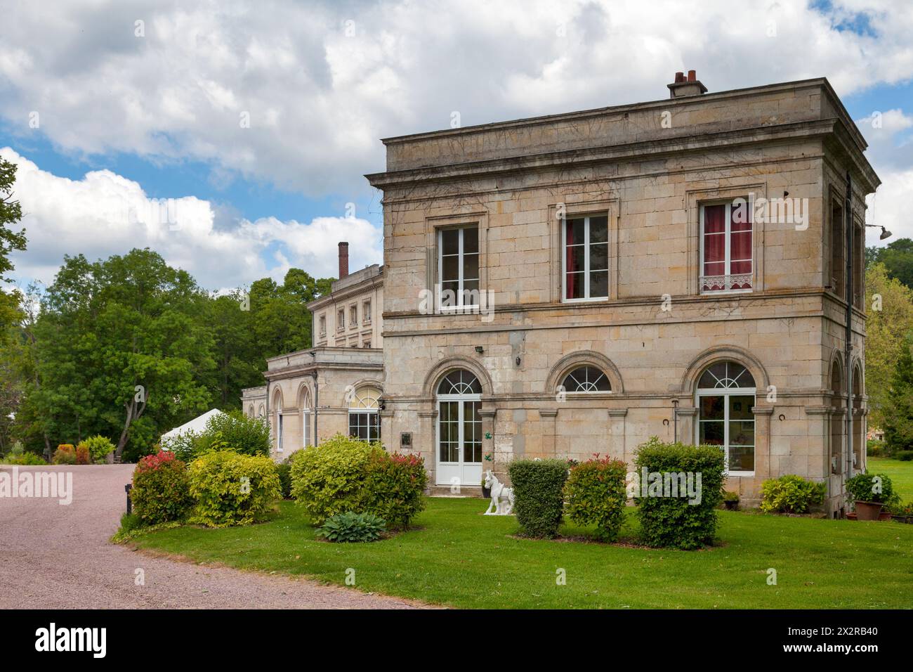 Pierrefonds, France - May 25 2020: The Domaine des Thermes is a ...