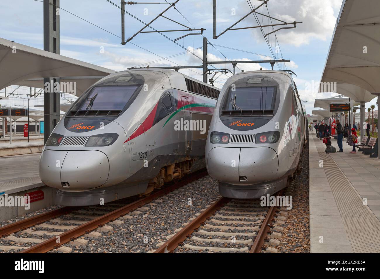 Tangier, Morocco - January 17 2018: High speed trains "Al Boraq ...
