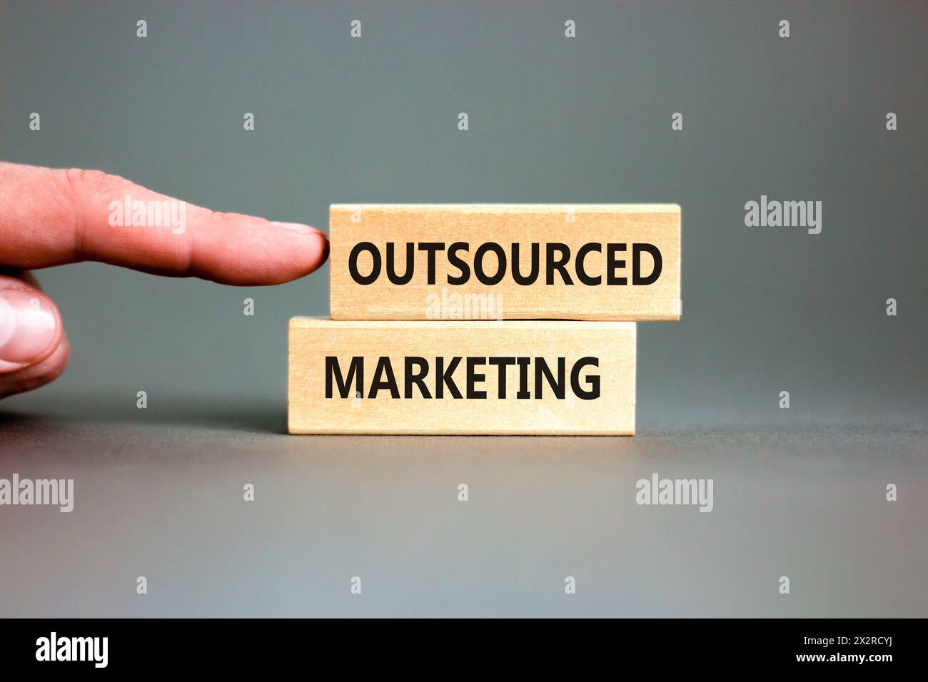Outsourced marketing symbol. Concept words Outsourced marketing on ...